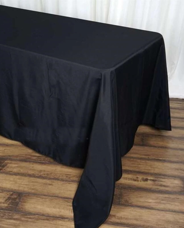 90 x 156" Polyester Rectangular Tablecloth - Black - Party On Demand ...